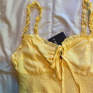 Forever 21 | Tops | New Adorable Yellow Smocked Crop Top | Poshmark